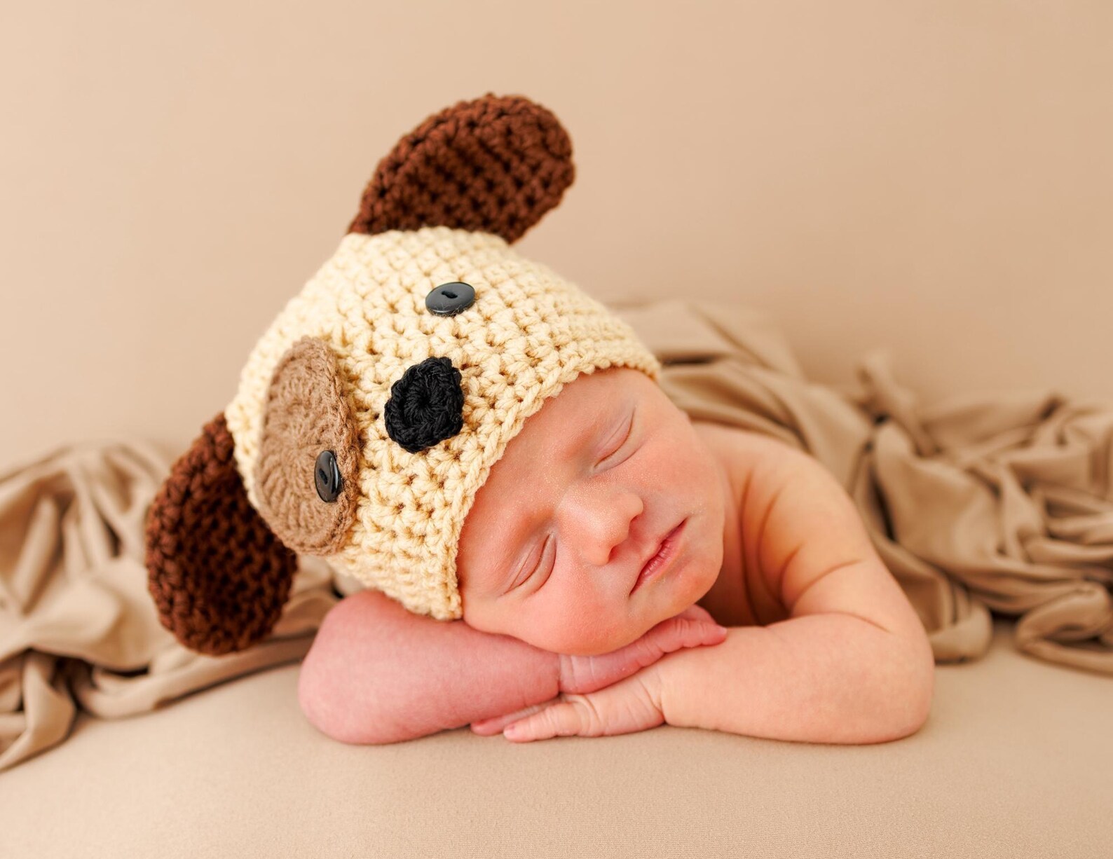 Crochet Baby Puppy Hat and Diaper Cover, Newborn Photo Prop, Halloween ...