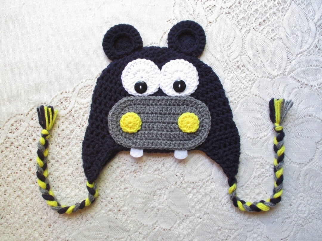 Crochet Hippo Hat, Hippo Costume, Halloween Costume, Newborn Photo Prop ...
