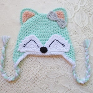 Bright Pink & Purple Fox Crochet Hat Wildlife Animals With - Etsy