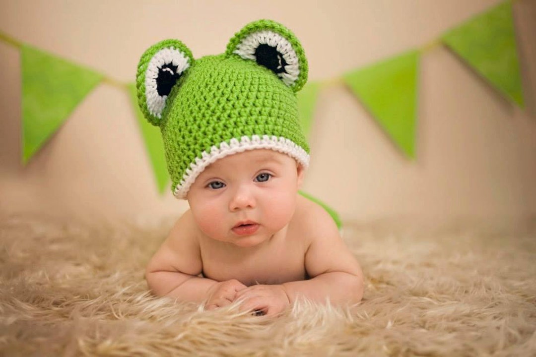 Crochet Frog Beanie Hat - Winter Hat - Photo Prop - Animal Hat - Frog ...