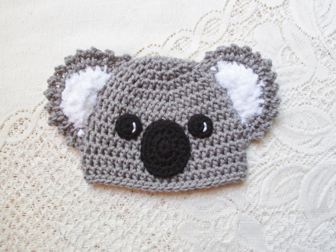 Koala Bear Crochet Hat Winter Hat Photo Prop Animal Hat - Etsy