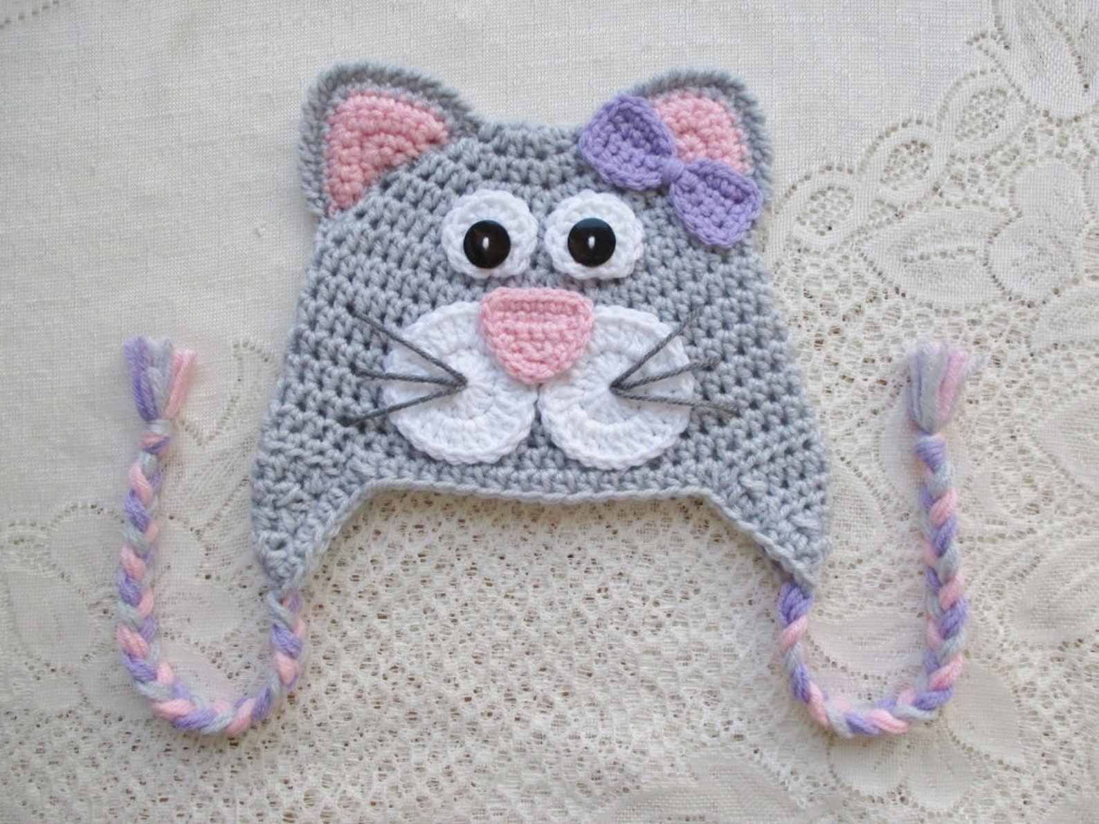 Crochet Kitty Cat Hat Winter Hat Photo Prop Animal Hat - Etsy