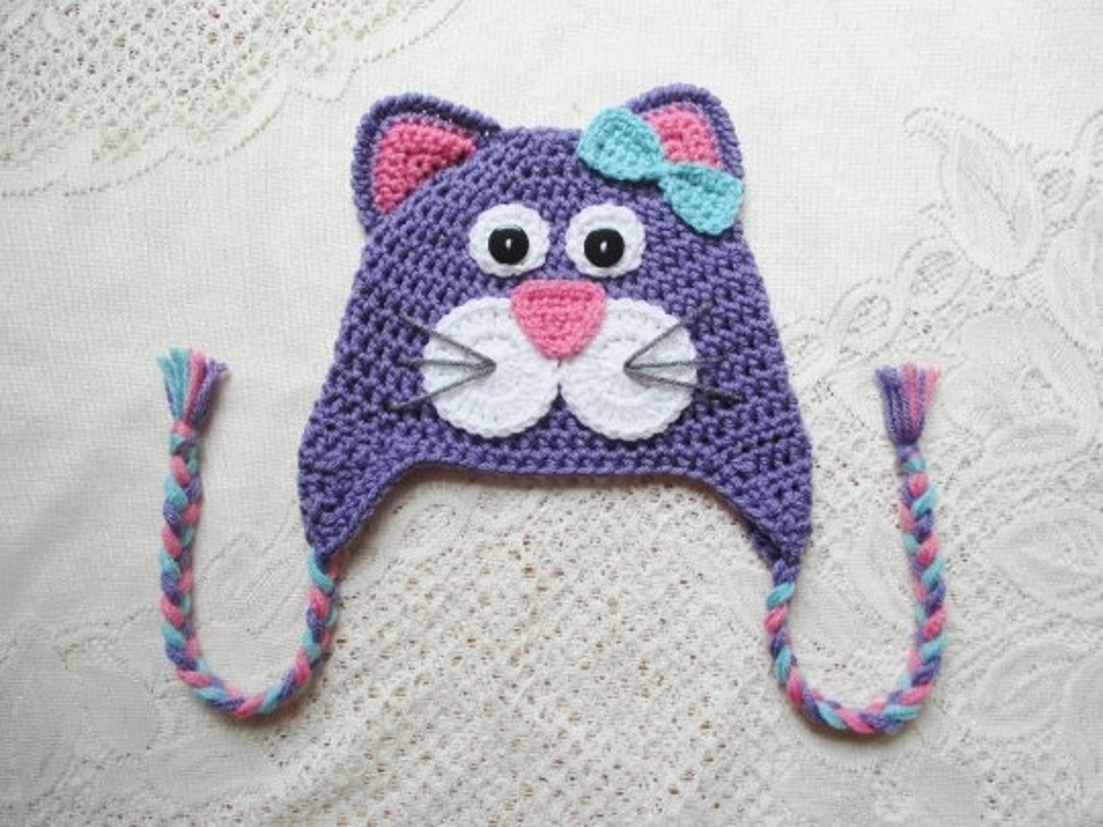 Crochet Kitty Cat Hat Winter Hat Photo Prop Animal Hat - Etsy