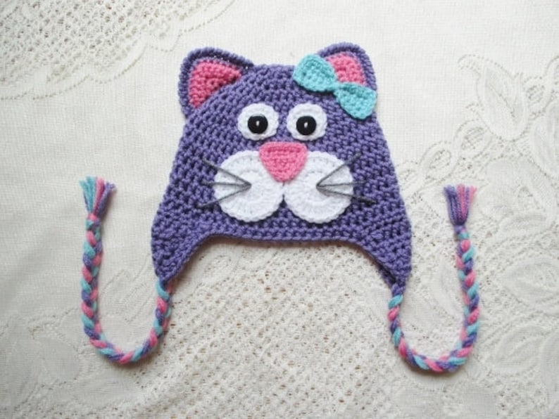 Crochet Kitty Cat Hat Winter Hat Photo Prop Animal Hat - Etsy