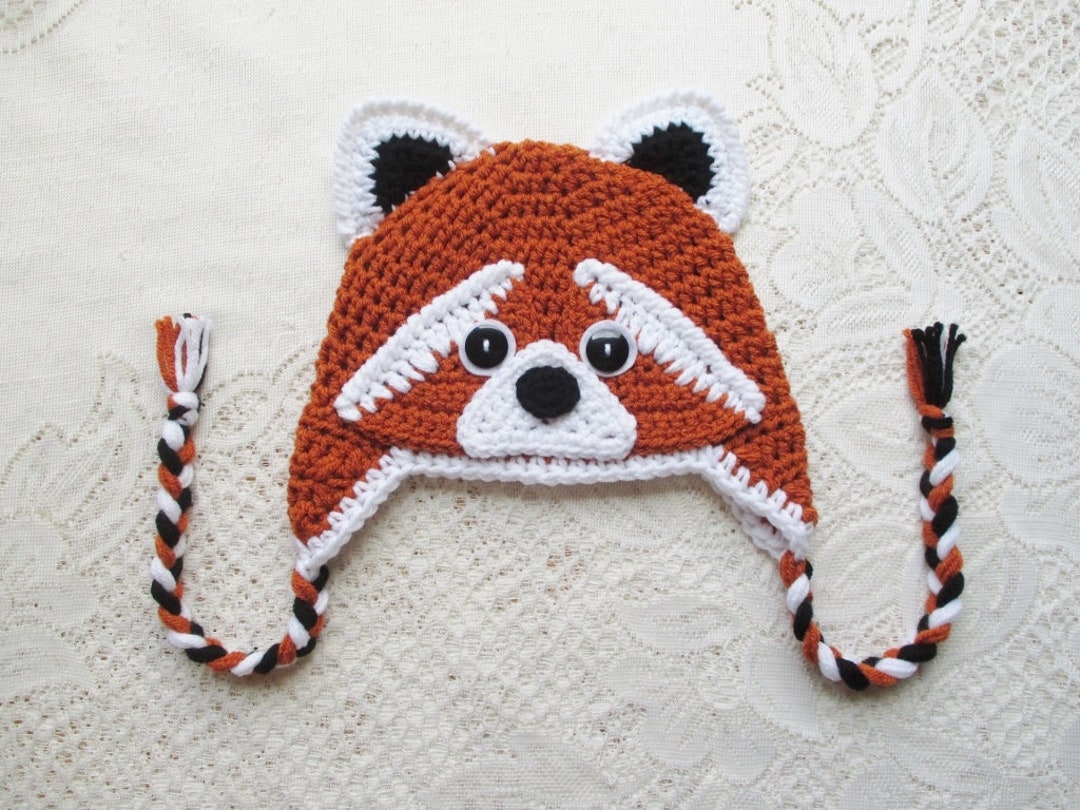 Crochet Red Panda Hat - Winter Hat - Photo Prop - Animal Hat - Red ...