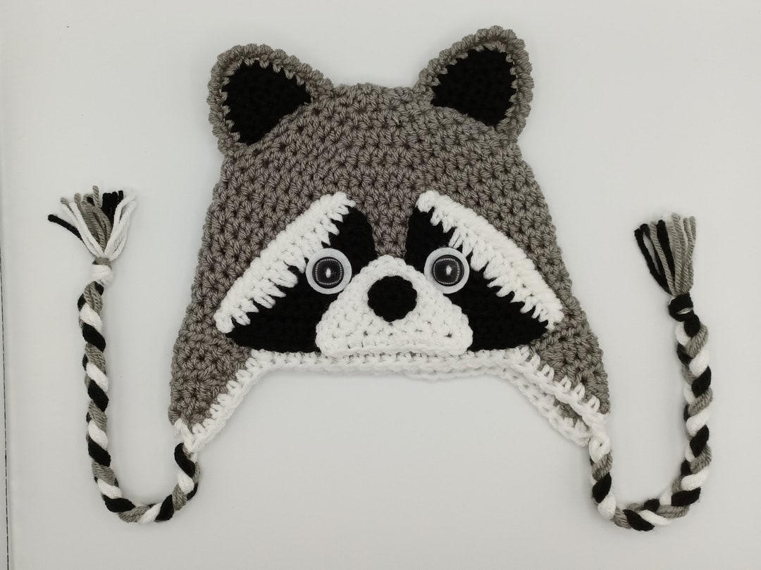Crochet Raccoon Hat Winter Hat Photo Prop Baby Hat - Etsy