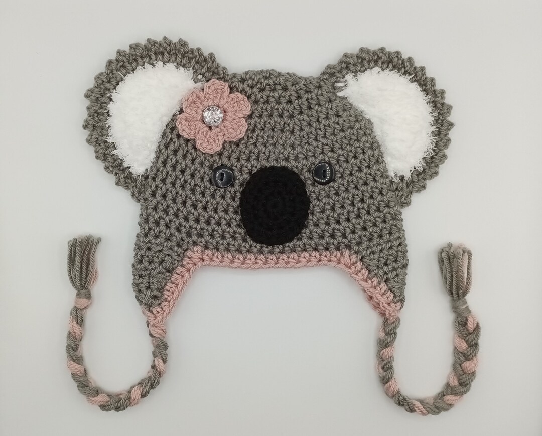 Koala Bear Crochet Hat Winter Hat Photo Prop Animal Hat - Etsy