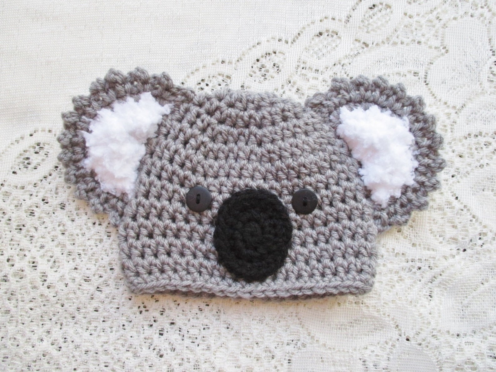 Koala Bear Crochet Hat Winter Hat Photo Prop Animal Hat | Etsy