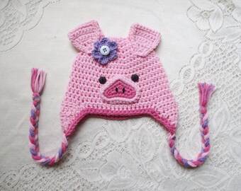 Crochet Pig Hat | Etsy