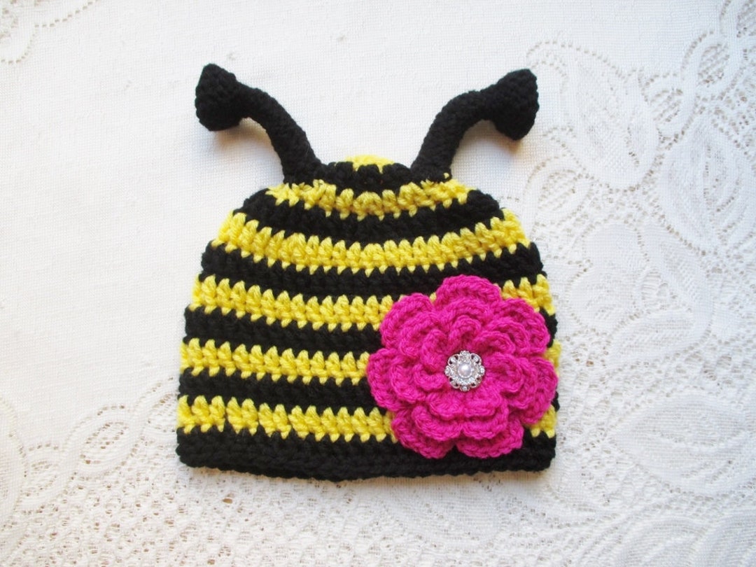 Bumble Bee Crochet Beanie Style Hat - Winter Hat - Photo Prop - Animal ...