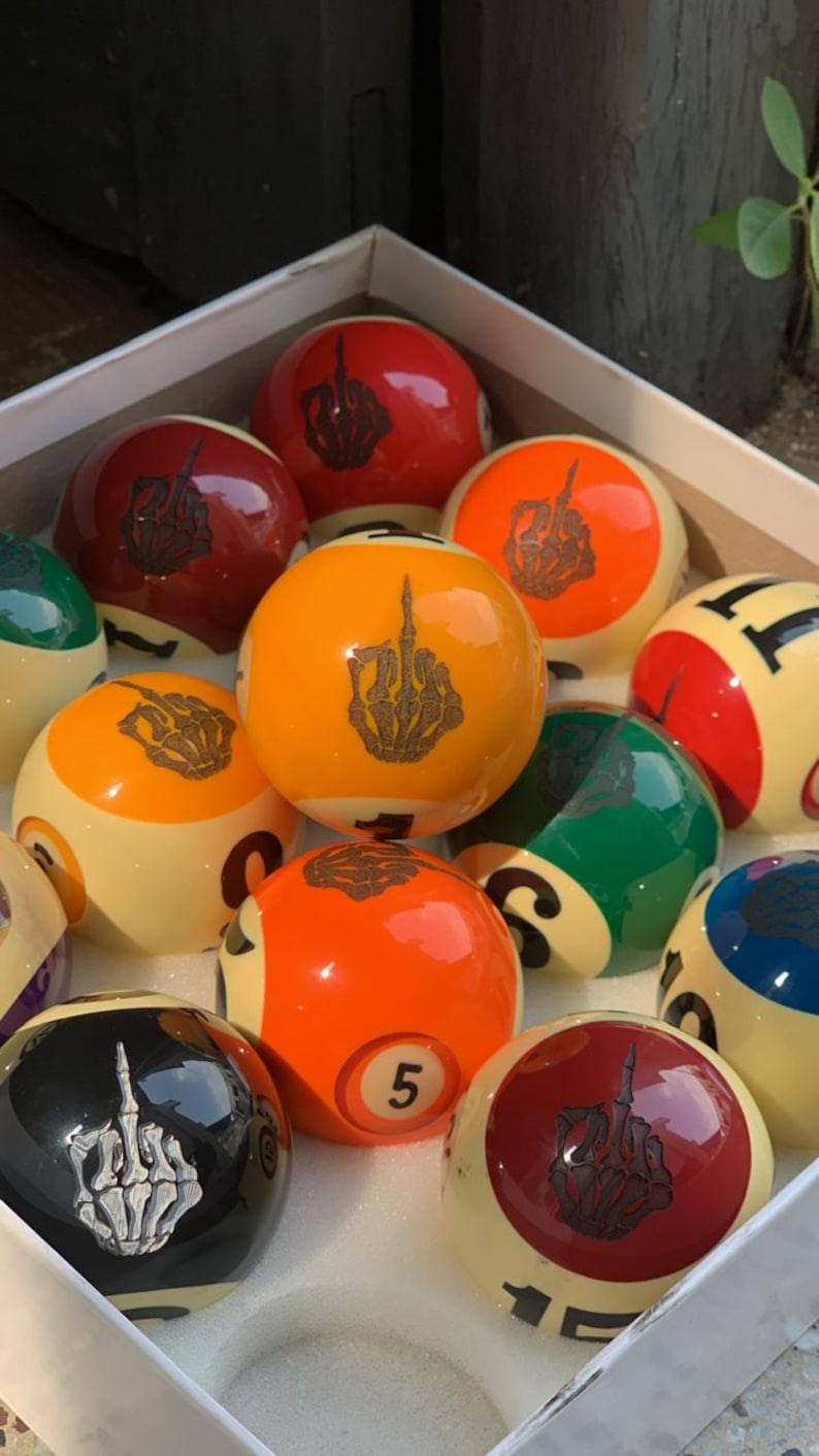 Personalized Pool Ball Set Custom Billiards Gift Engraved Pool Balls ...