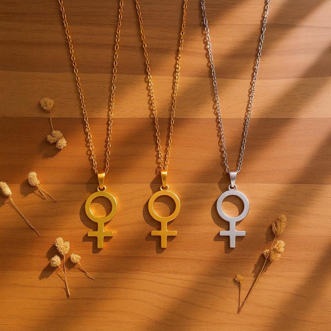 Female Symbol Necklace, Gender Equality Necklace, Venice Charm Necklace ...