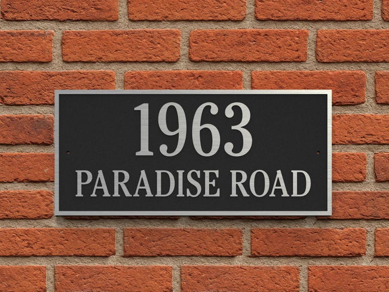 Personalized Aluminum Rectangle Address Plaque – Custom House Number ...