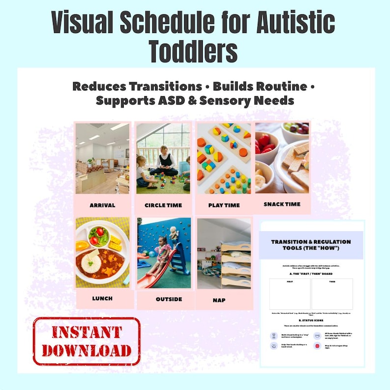 Autism Visual Schedule | Toddler Routine Cards for Daycare (PDF) - Etsy