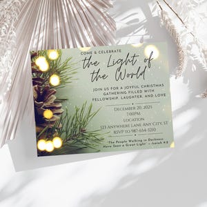 Christian Christmas Party Invitation, Minimalist Holiday Design ...