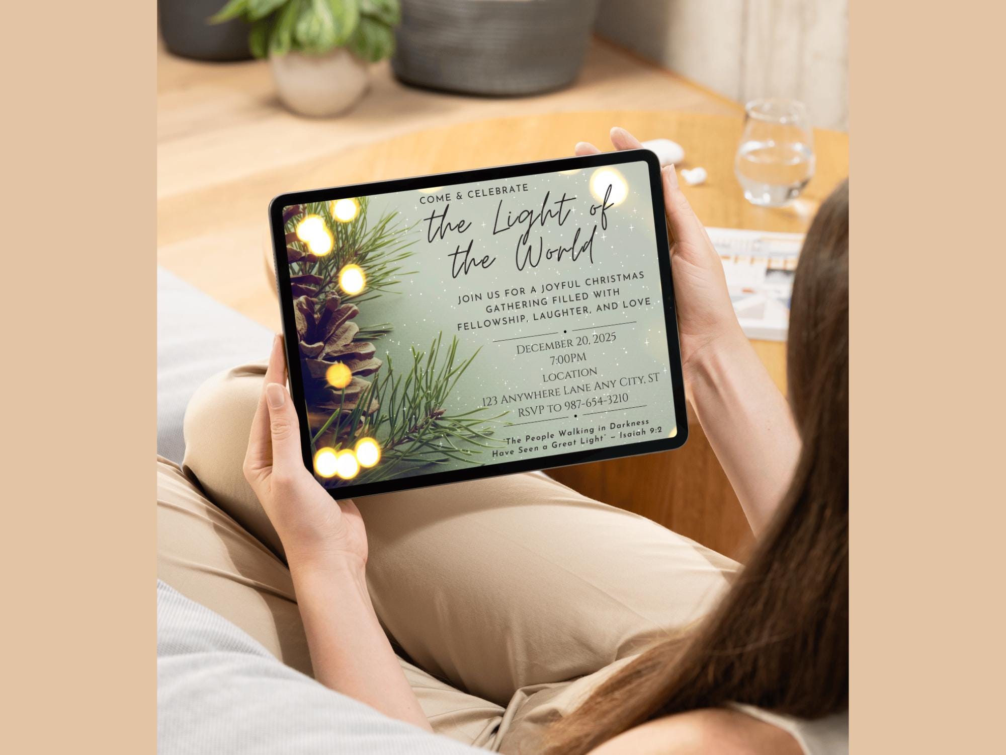 Christian Christmas Party Invitation, Minimalist Holiday Design ...