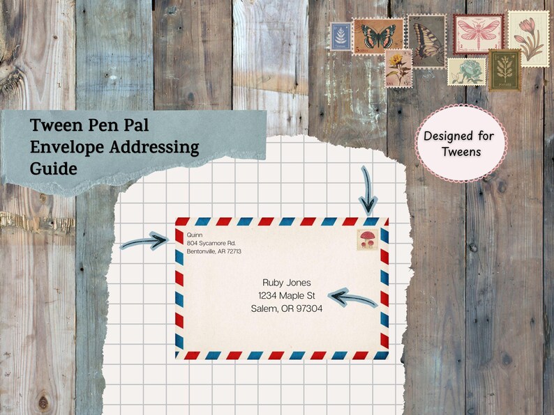 Tween Pen Pal Starter Pack Printable | Pen Pal Letter Writing Guide for ...