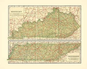1826 MAP of Tennessee DIGITAL DOWNLOAD State of Tennessee - Etsy