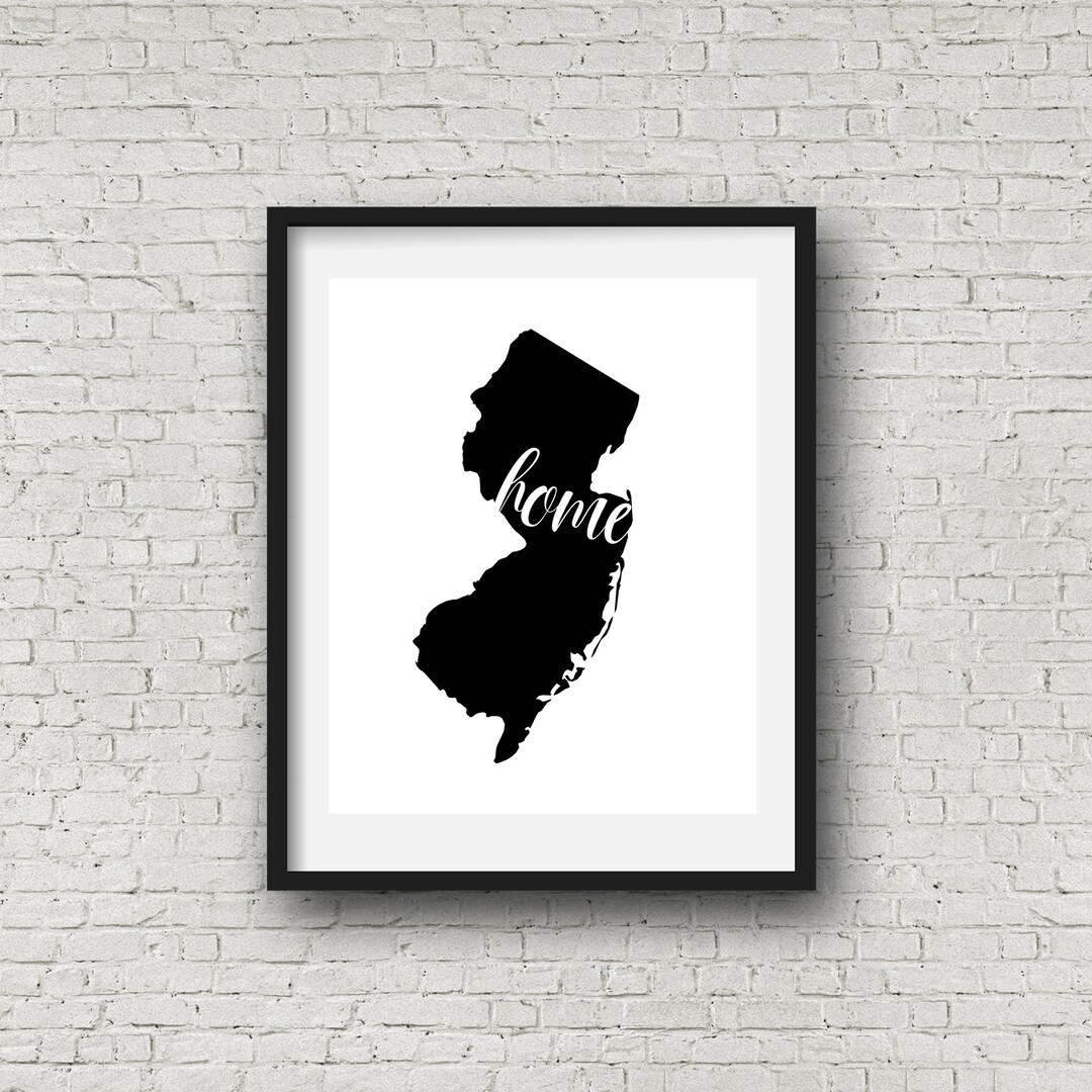 New Jersey Home State Art Print - 8x10 Print Instant Download (new ...