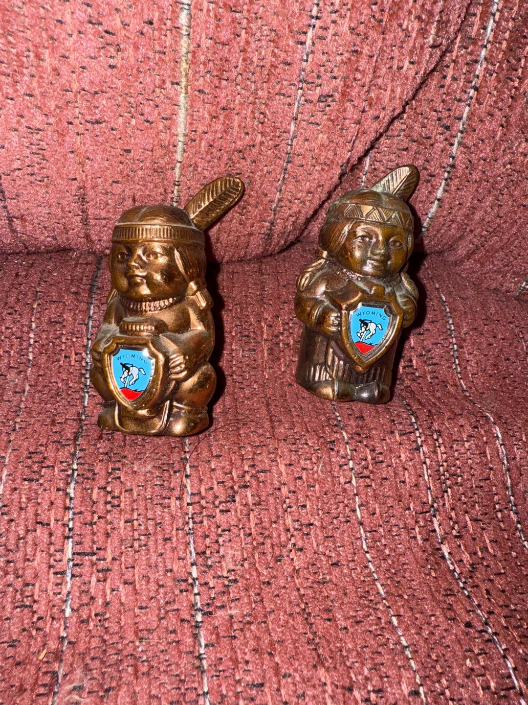 Vintage Set of Metal Native American Salt & Pepper Shakers - Etsy
