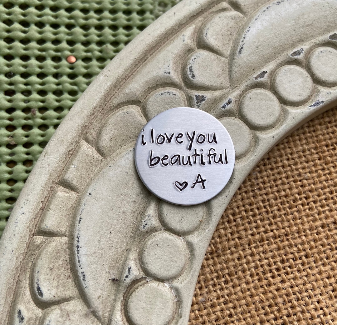 I Love You Beautiful Token, I Love You Stamped Gift for Her, I Love You ...