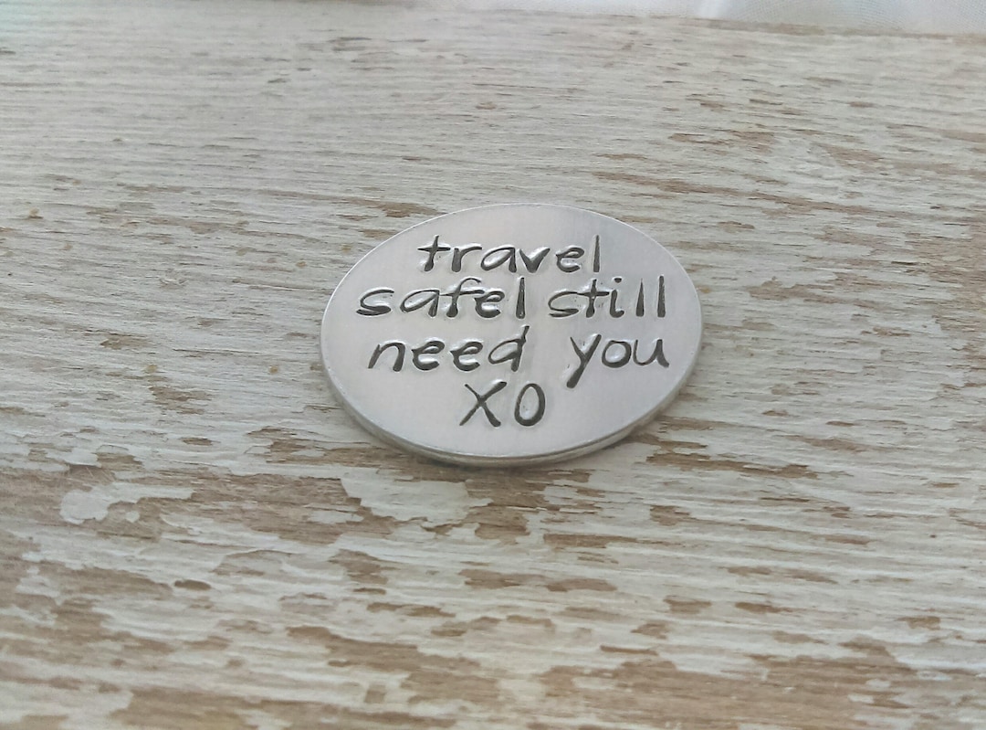 Hand Stamped Travel Safe Token, Gift for Dad - Etsy