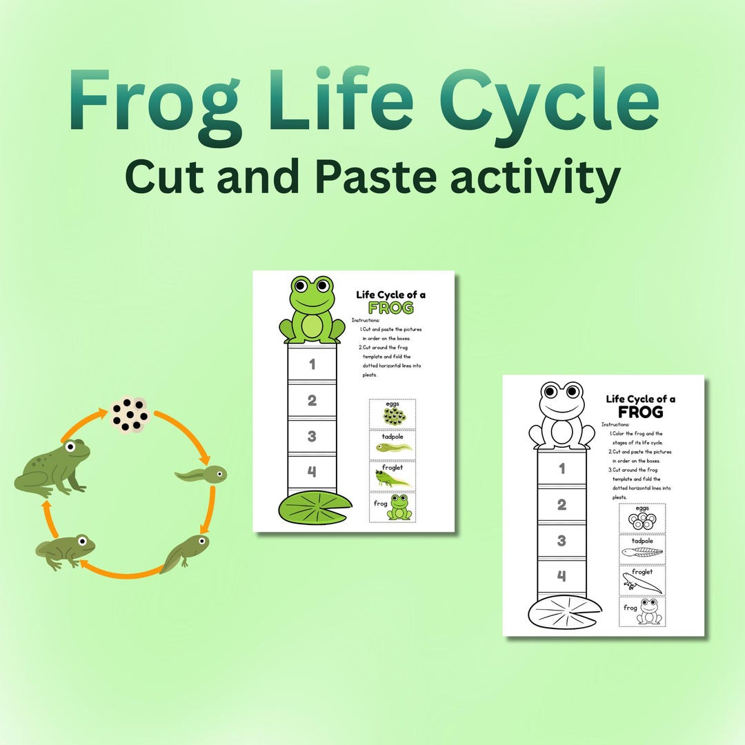 Frog Life Cycle for Kids | Cut & Paste Activity | Science Worksheet ...