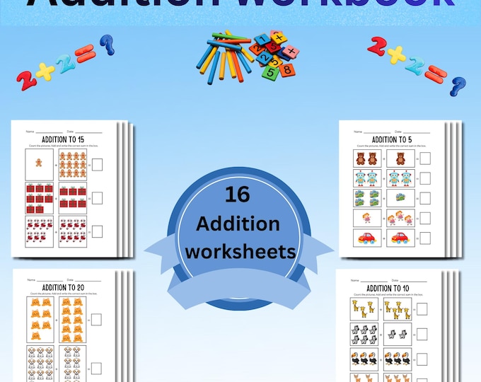 Kindergarten Math Worksheets. Picture Addition. Distance Learning ...