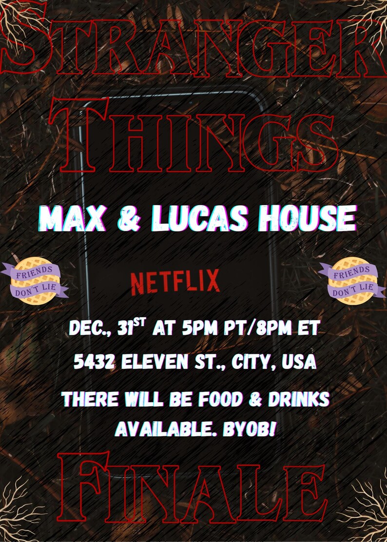 Stranger Things Party Invitation, Editable Digital Template - Etsy
