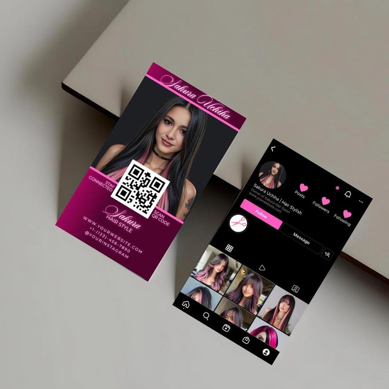 Business Card Template Design, Instagram Business Card, Beauty Artist ...