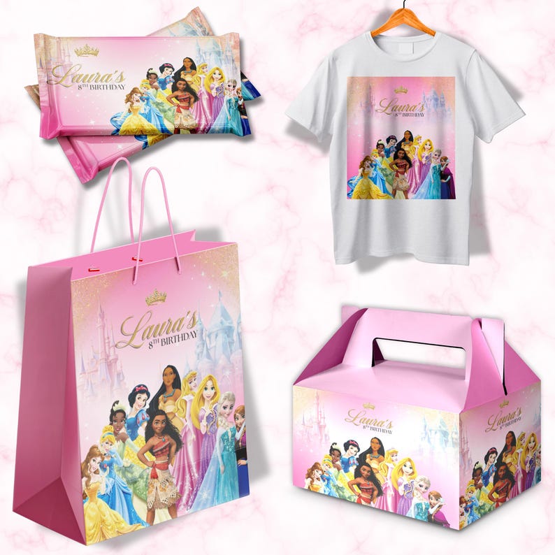 Cute Princess Party Favors Labels Party Supplies Party Bundle Chip Bag ...
