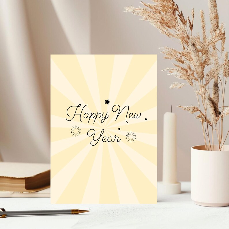10 Printable Happy New Year Cards 2026, Printable New Years Card ...