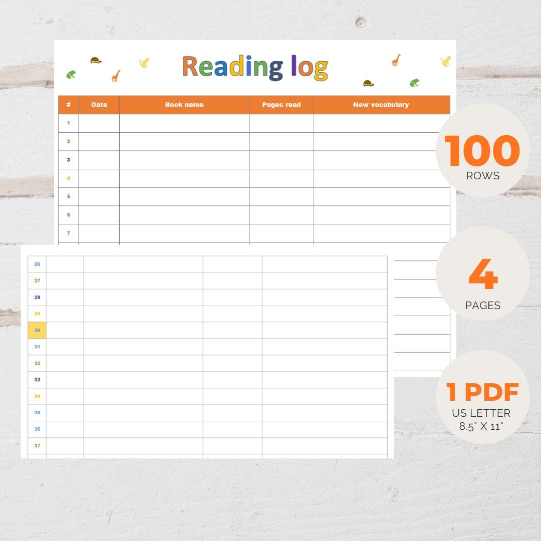 Kids Reading Log & Certificate: Homeschool Reading Tracker (PDF) - Etsy ...
