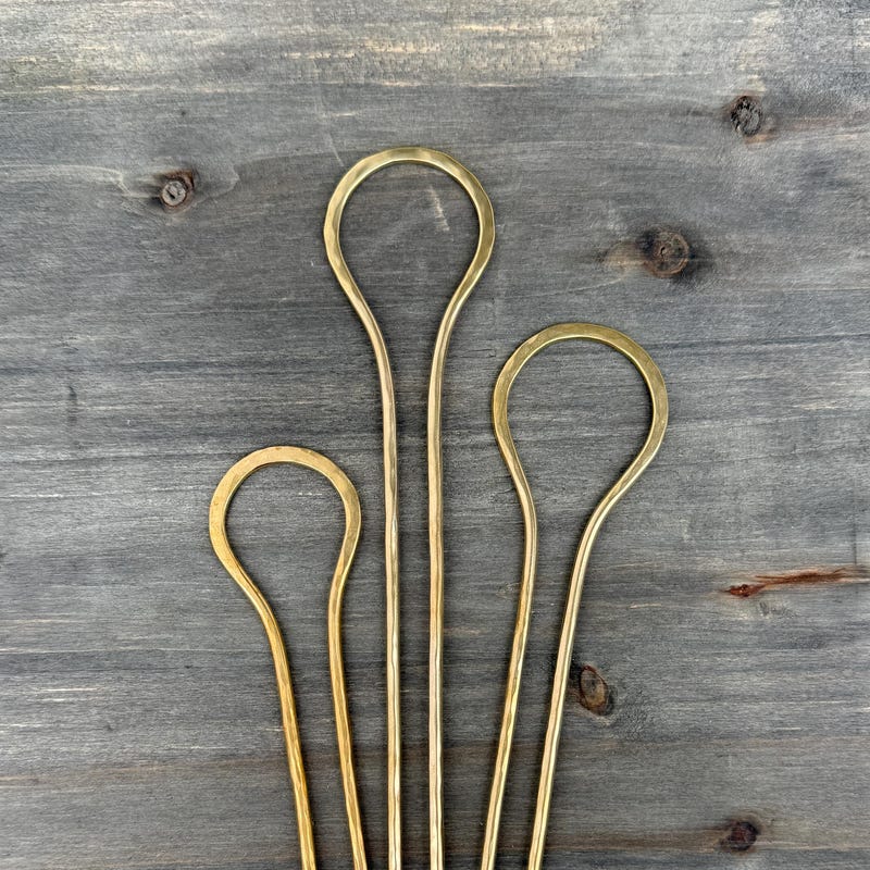 Hairpin Hammered Brass - Etsy