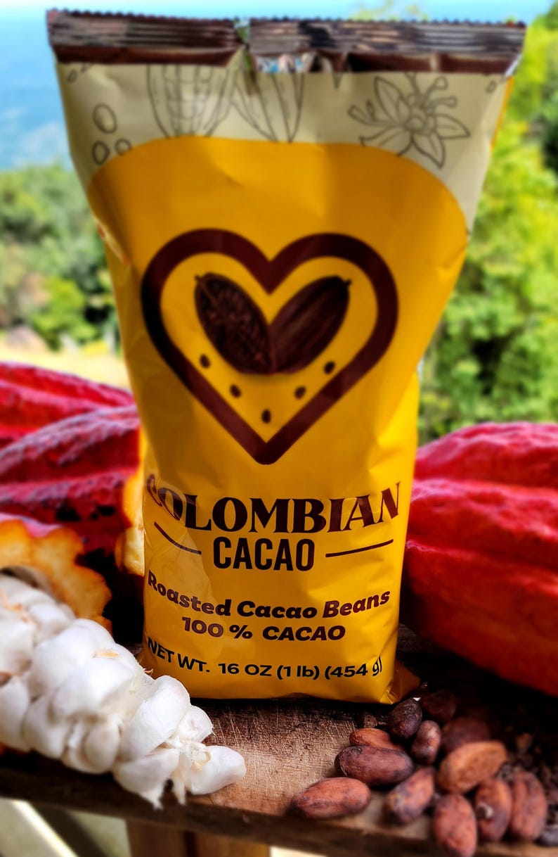 Roasted Cacao Beans | 100% Pure Colombian Chocolate Superfood - Etsy