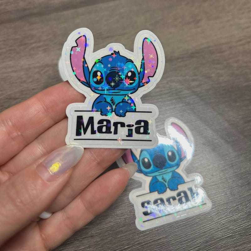 Stitch custom name stickers - Etsy México