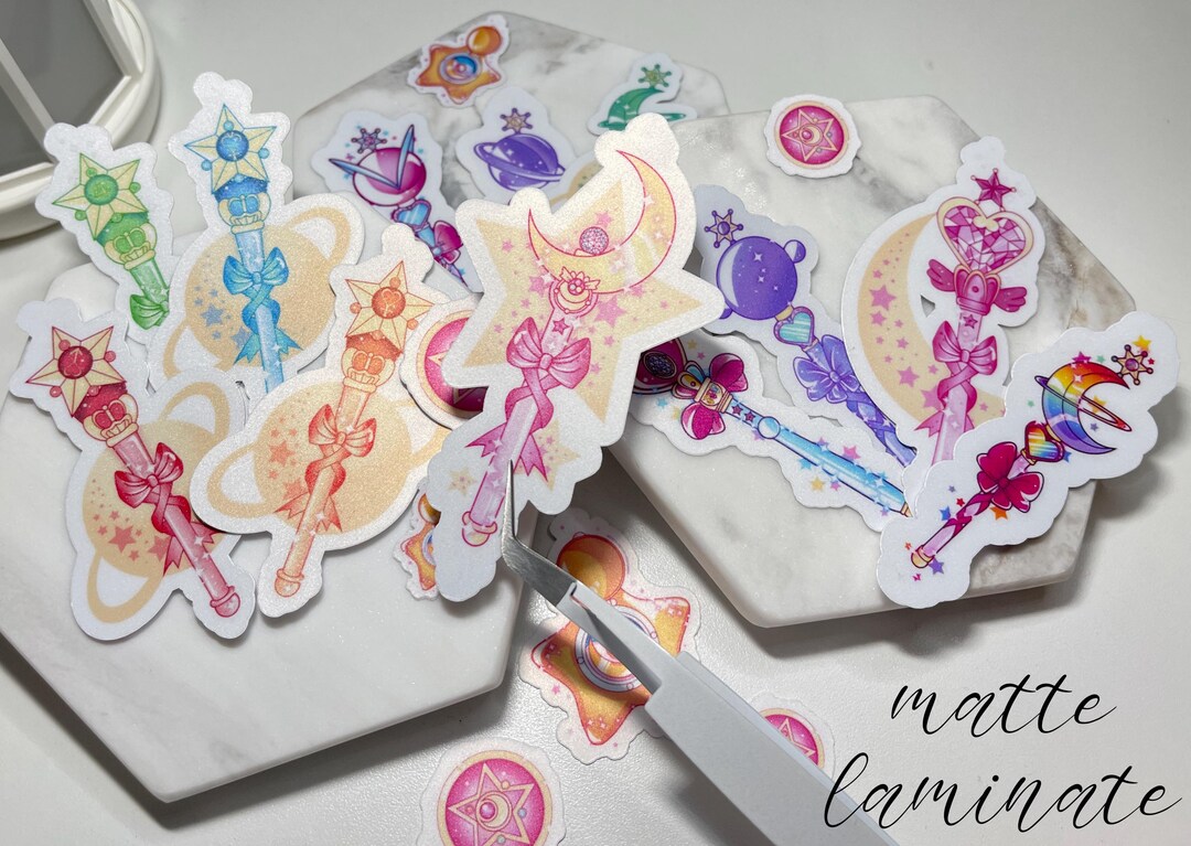 Magical Girl Wand Sticker: Kawaii Matte Die-cut Vinyl - Etsy