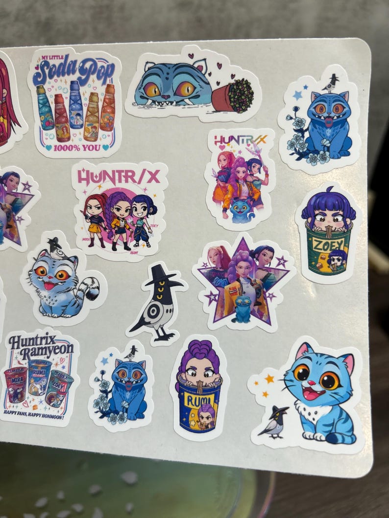 Huntrix Kpop Demon Hunters Sticker Sheet: Laptop, Water Bottle - Etsy UK