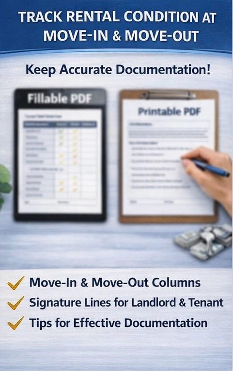 Residential Lease Inspection Checklist | Move-in Move-out | Printable ...