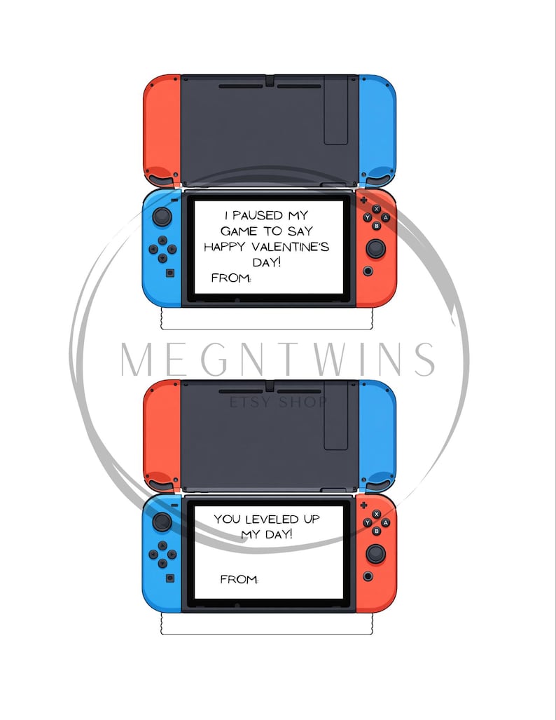 Gamer Valentine Candy Holder Printable - Etsy