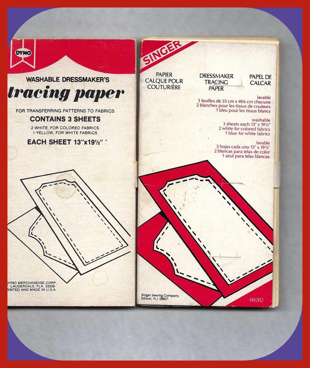 Vintage Washable Dressmakers TRACING PAPER, 2 Vintage Packs, Yellow ...
