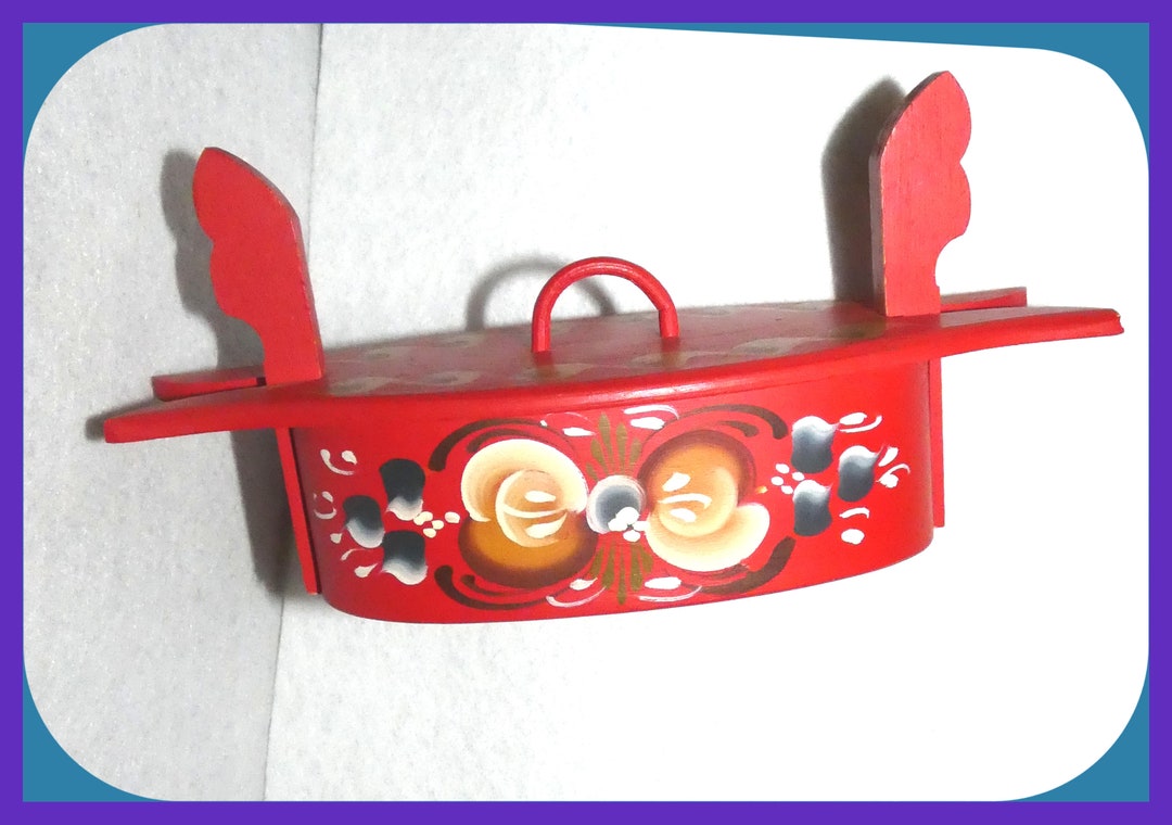 Scandinavian Folk Art Bentwood Tine Tina Box Rosemaling Norwegian Hand ...