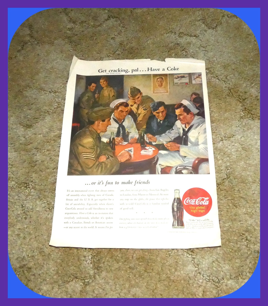 Coca-cola September 1945 LIFE Ad, World War II, International Soldiers ...