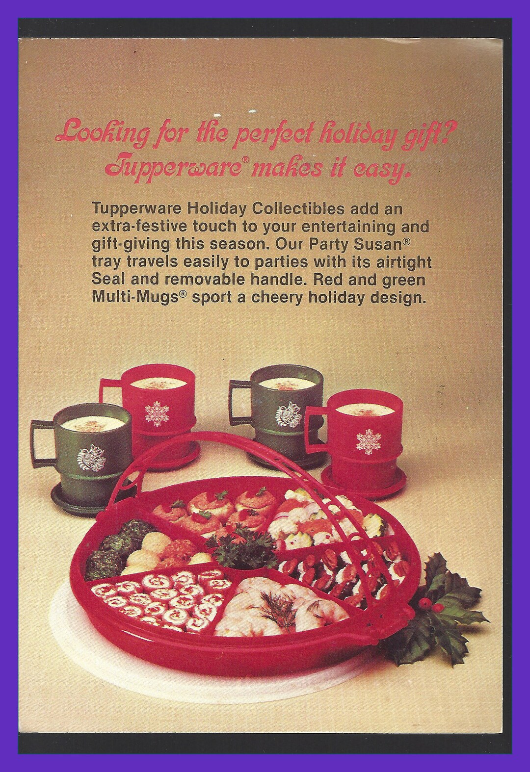 Vintage 1980's Tupperware Party Invitation Advertising Card, Holiday ...