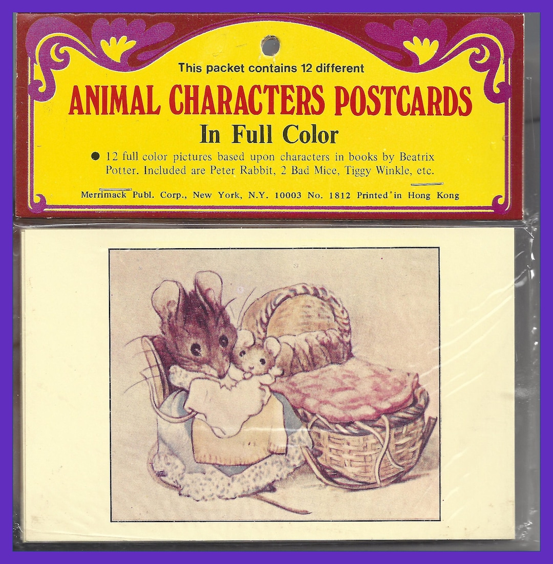 Vintage Beatrix Potter Animal Character Postcards, Full Color, Package ...