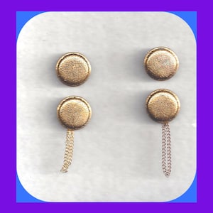 Double Button Chain Sweater Closures, Golden Metal Vintage Brass Metal ...