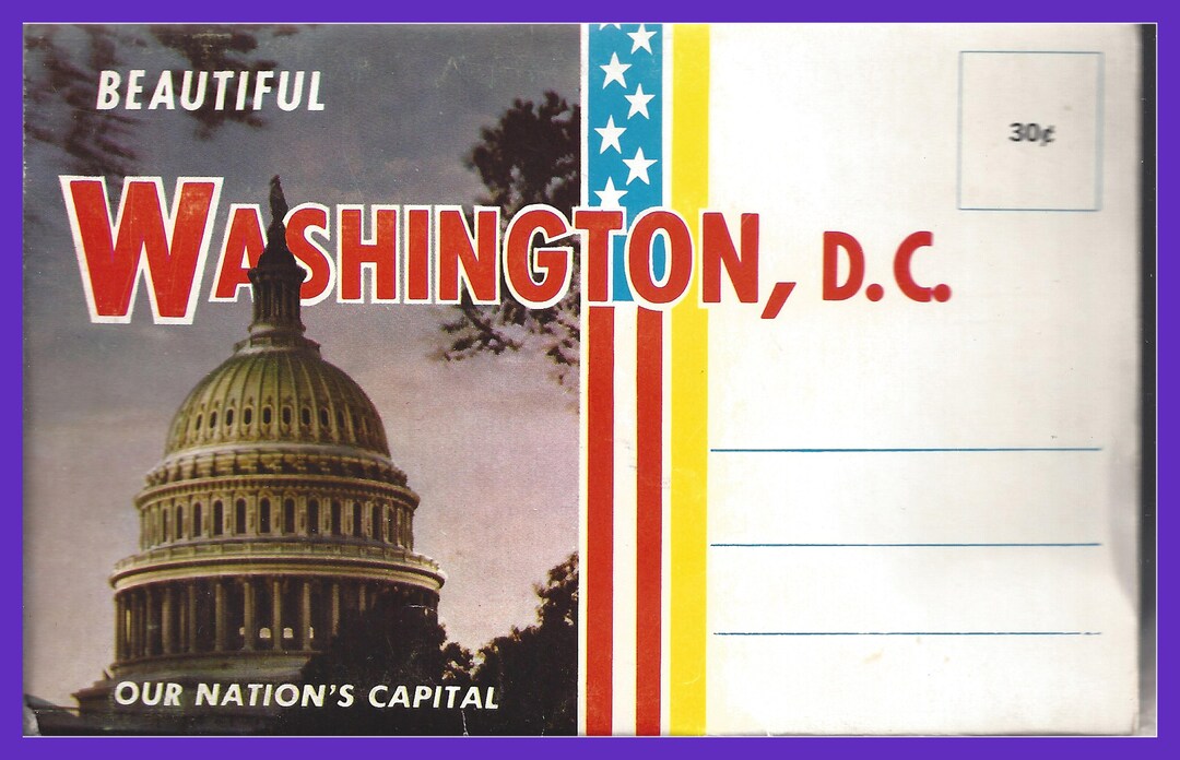 Washington DC Folding Postcard Collection, 12 Postcards, Capitol Bldg ...
