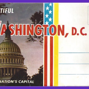 Washington DC Folding Postcard Collection, 12 Postcards, Capitol Bldg ...