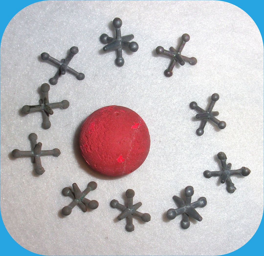 Retro Stay at Home Vintage Game of Jacks & Ball, 10 Jacks Pieces, 1 ...