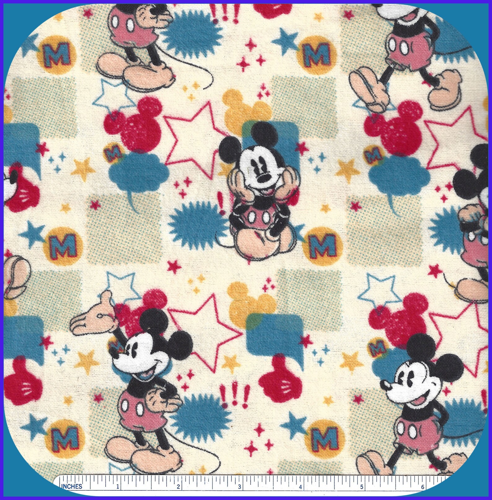 Disney Mickey Mouse Cotton Flannel Fabric Comic Burst 42 - Etsy